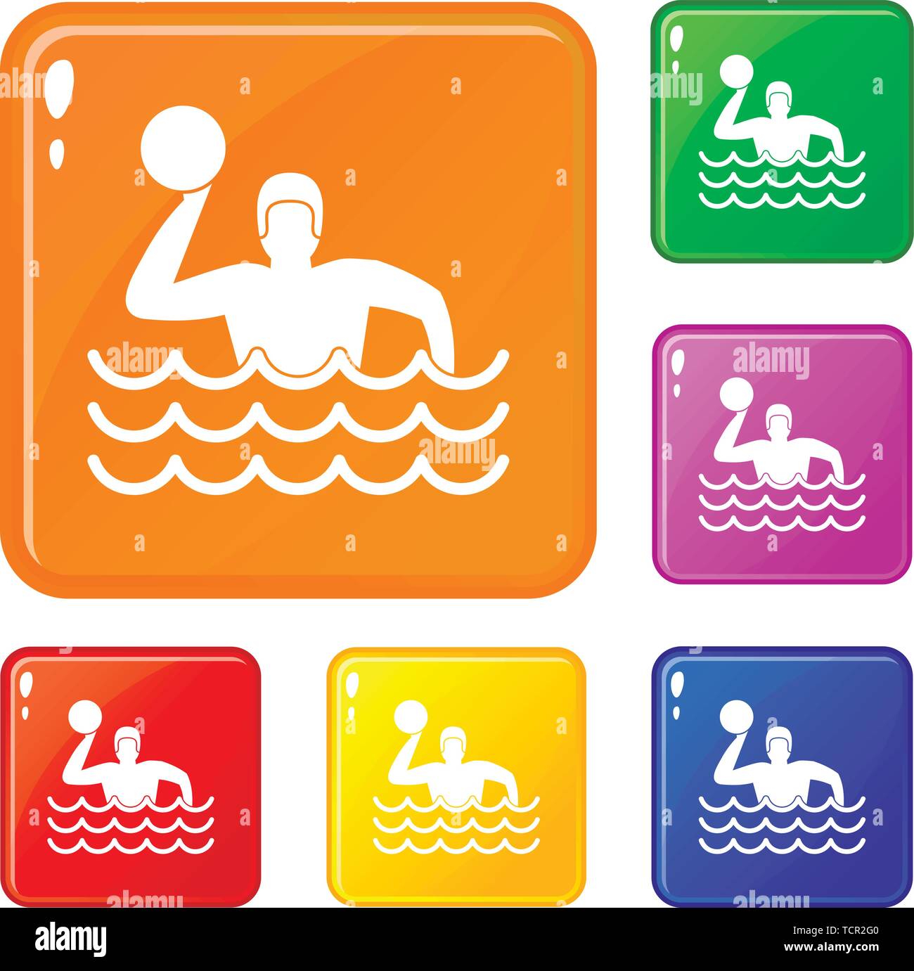 Water polo icons set vector color Stock Vector Image & Art - Alamy