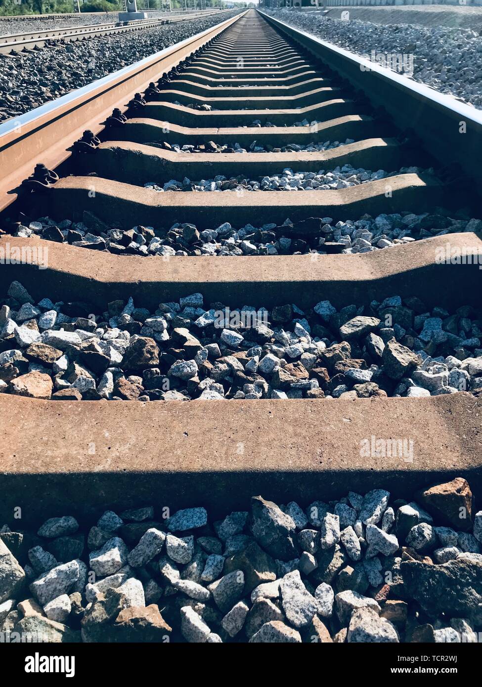 A railway station, an extension of the railway, full of staggered wires ...