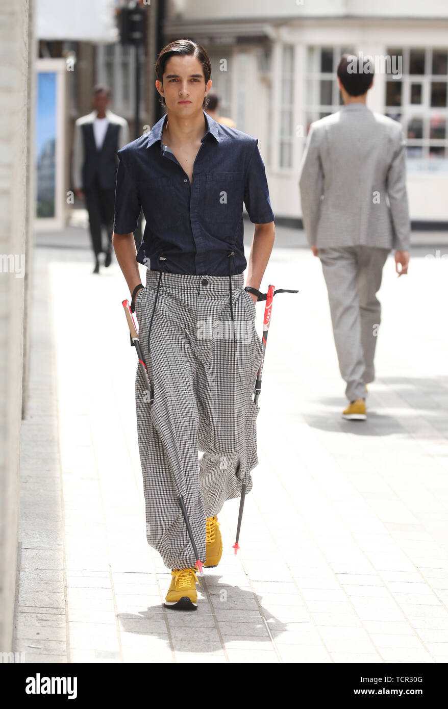 Models on the catwalk during the Chalayan London Fashion Week Men's ...