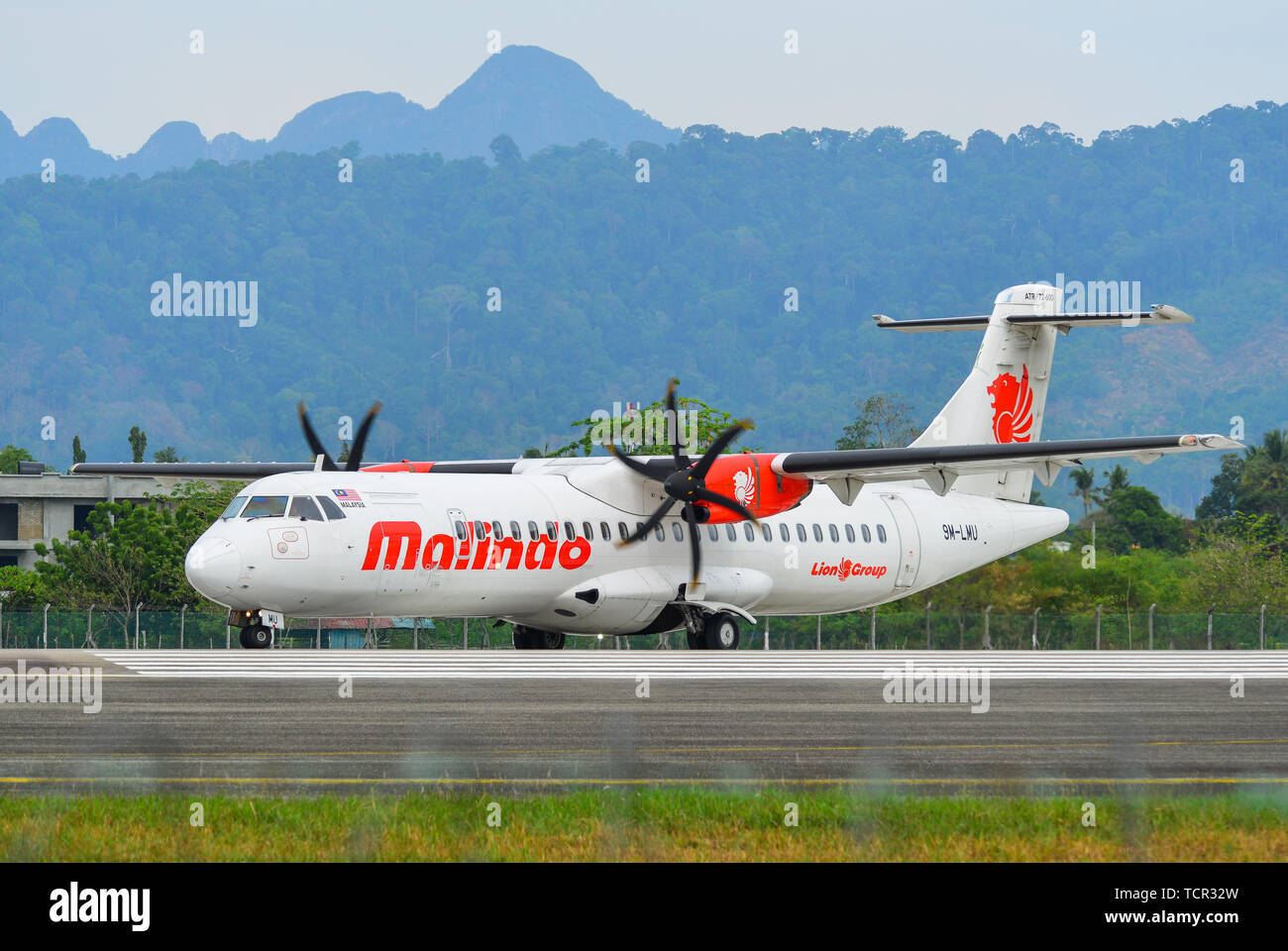 Langkawi, Malaysia - Mar 31, 2019. 9M-LMU Malindo Air ATR 72-600 ...