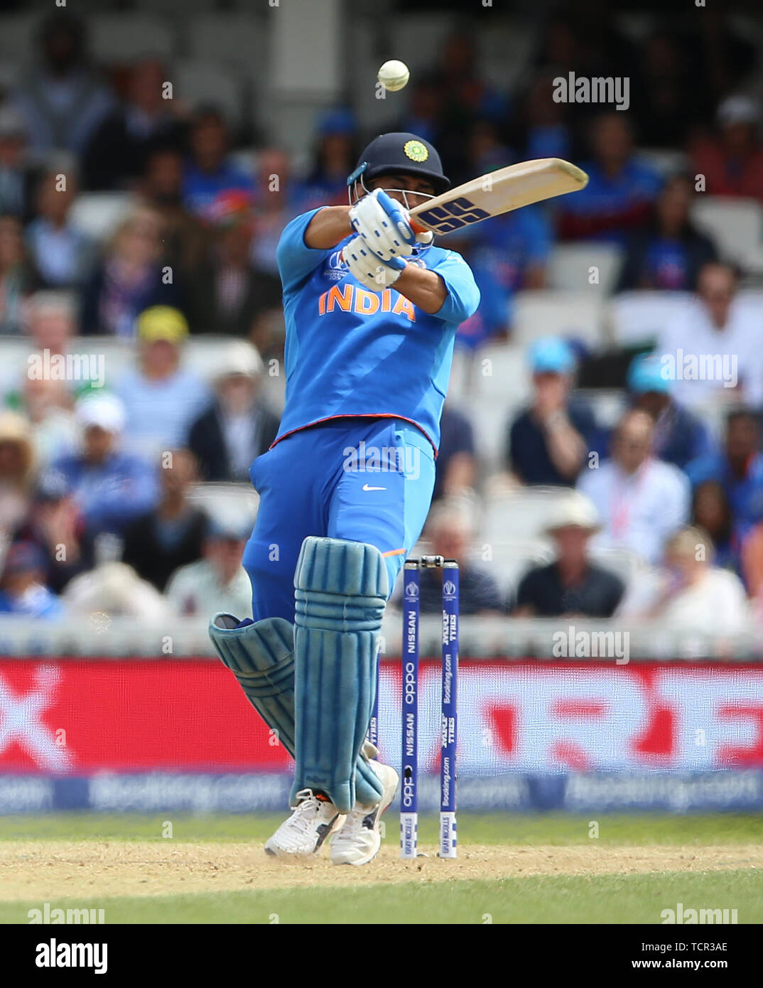 India's MS Dhoni during the ICC cricket World Cup group stage match at ...