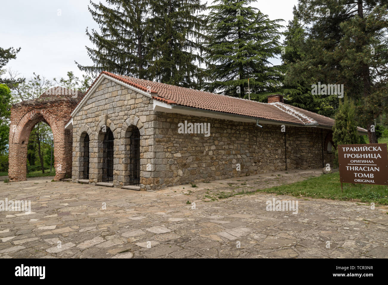 Kazanlak, Bulgaria - May 7, 2019: View of an ancient thracian tomb in ...