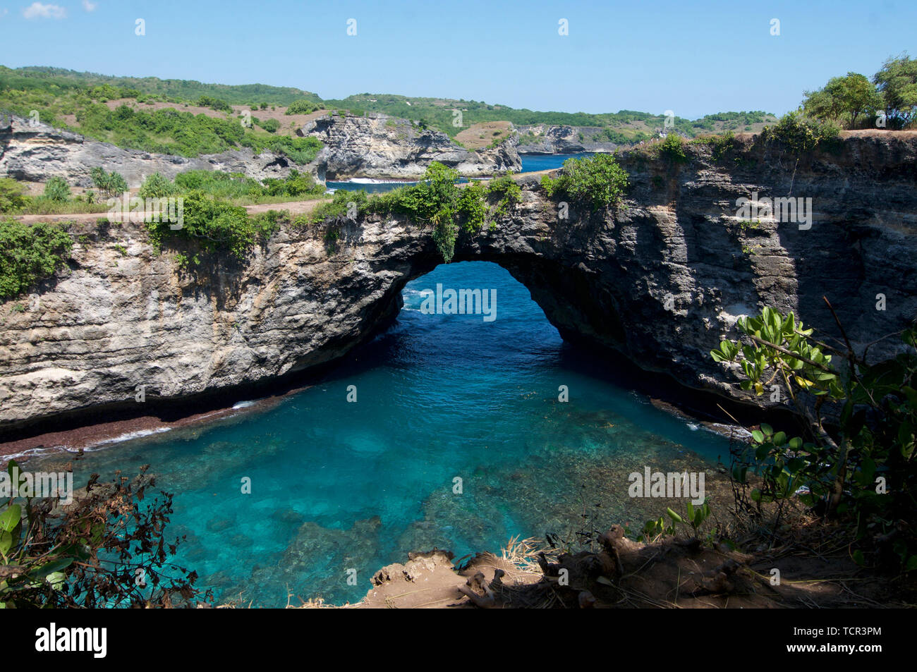 Beautiful view of the famous Broken Beach on Nusa Penida Island near ...