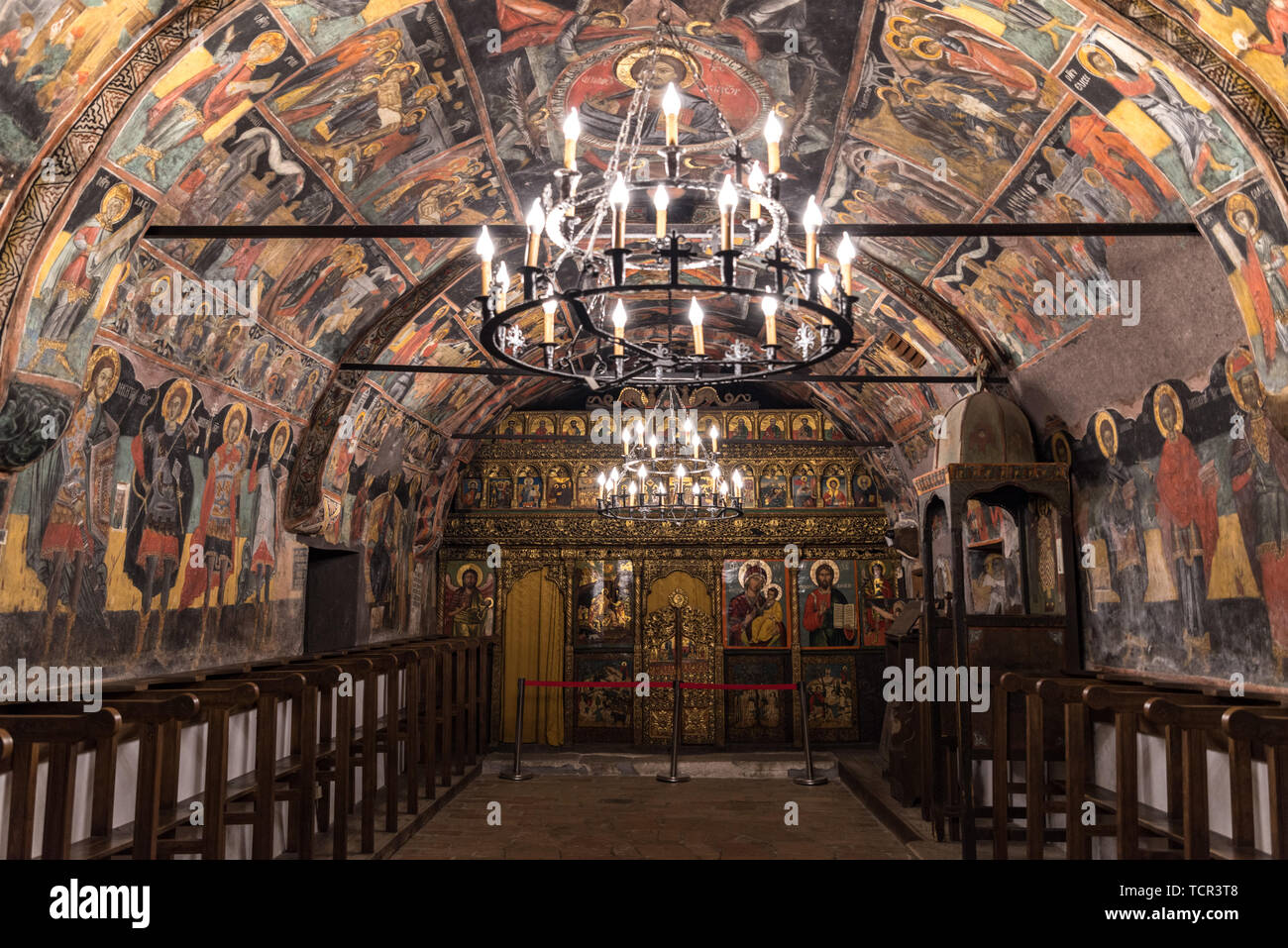 Arbanasi, Bulgaria - 8 may, 2019: Ancient murals inside the Nativity of ...