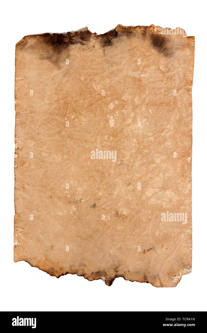 Old paper isolated on white Stock Photo - Alamy