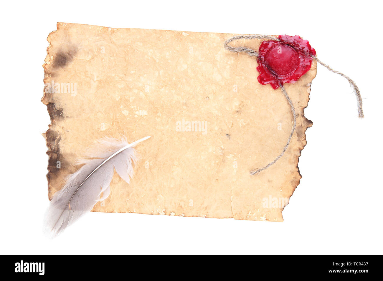 Old paper isolated on white Stock Photo - Alamy