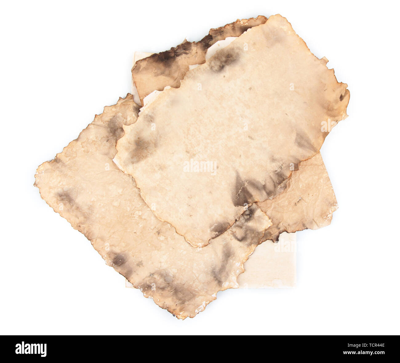 Stack of old sheets of paper isolated on white Stock Photo - Alamy