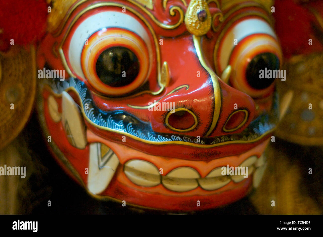 Beautiful close up of a typical Balinese Barong mask captured in Ubud ...