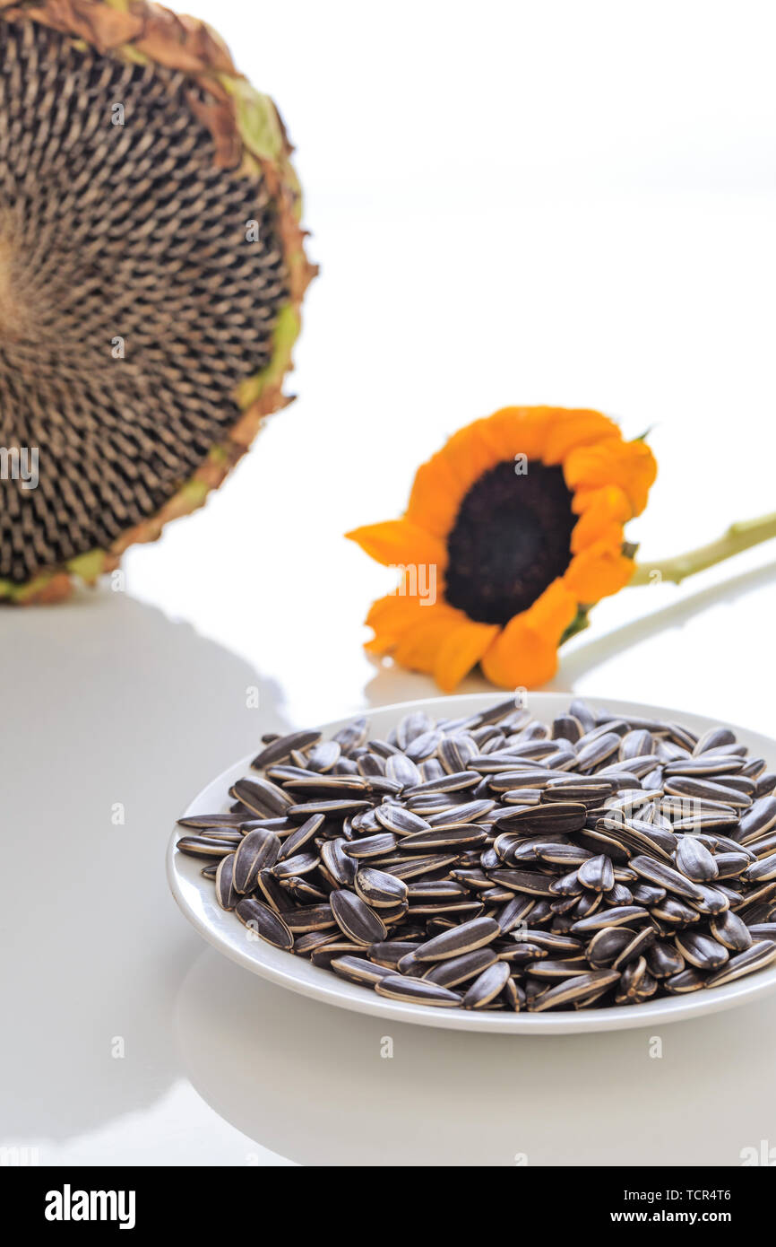Fruit of sunflower - sunflower seeds Stock Photo - Alamy
