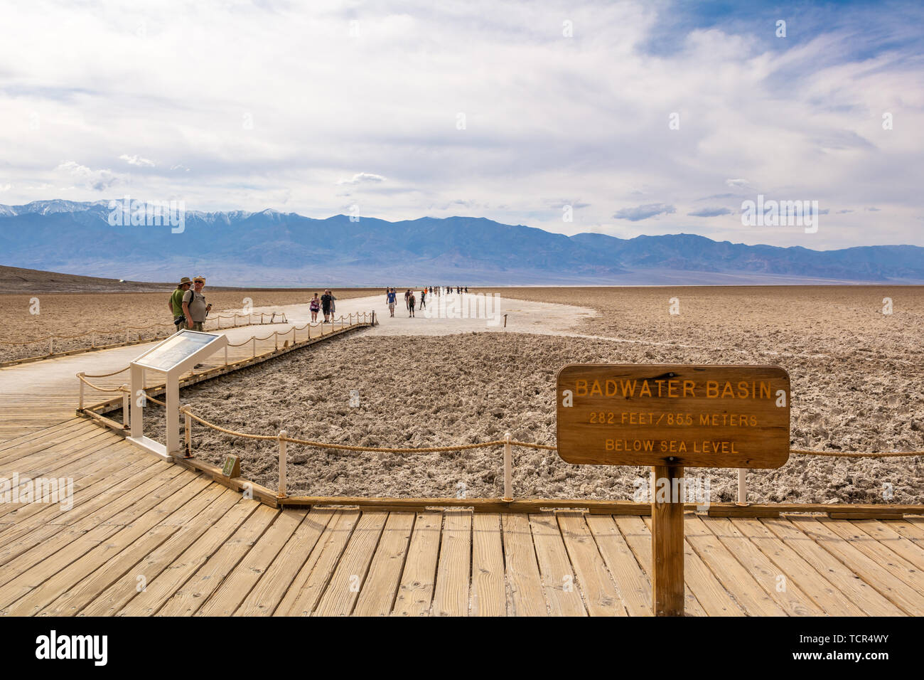 Death valley badwater sign basin national park hi-res stock photography ...