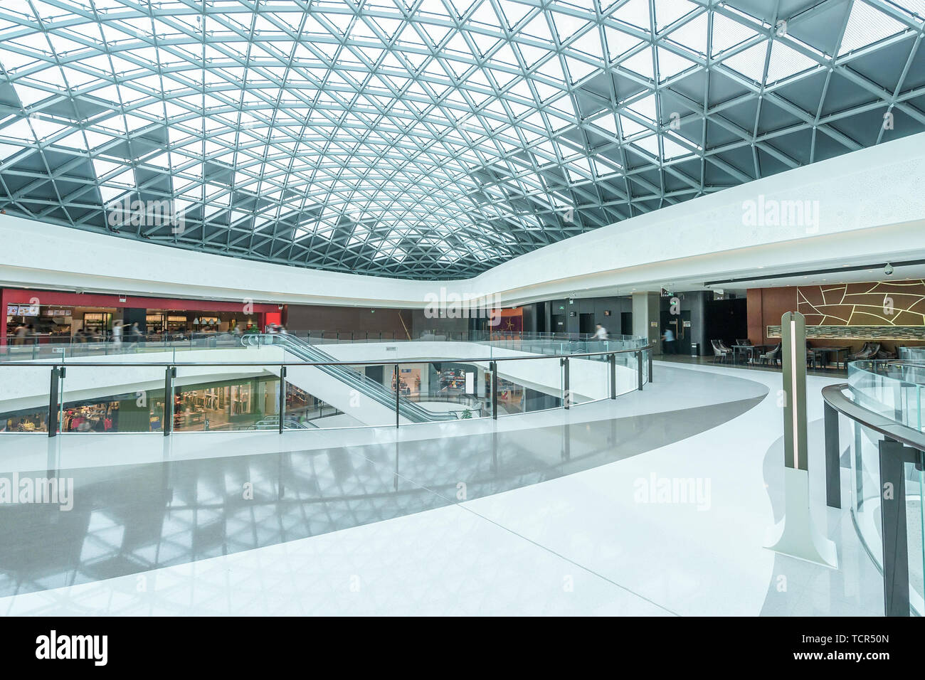 empty hallway and abstract ceiling in shopping mall Stock Photo - Alamy
