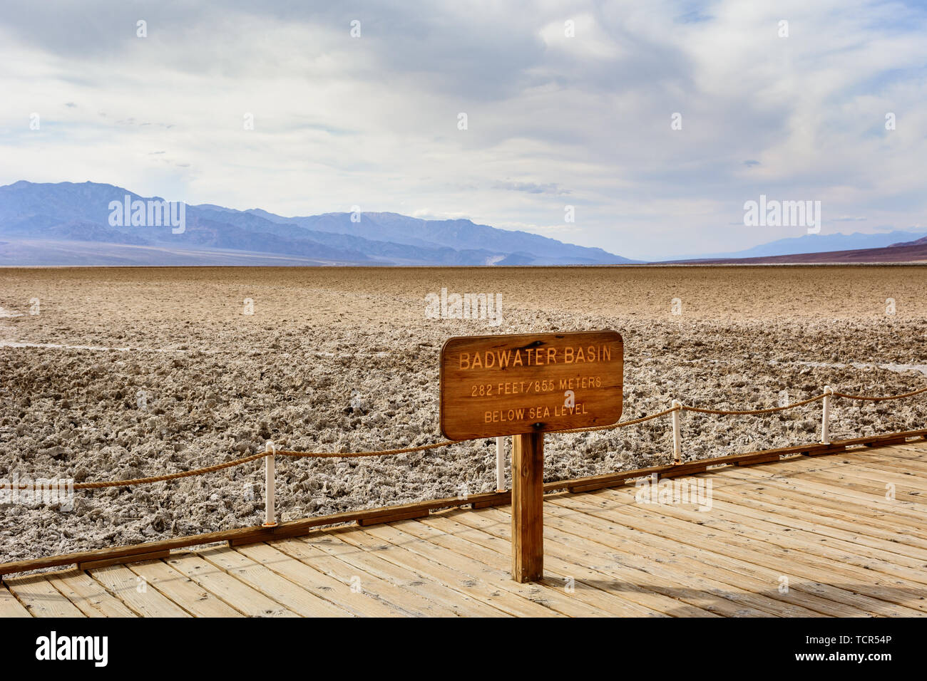 Death valley badwater sign basin national park hi-res stock photography ...