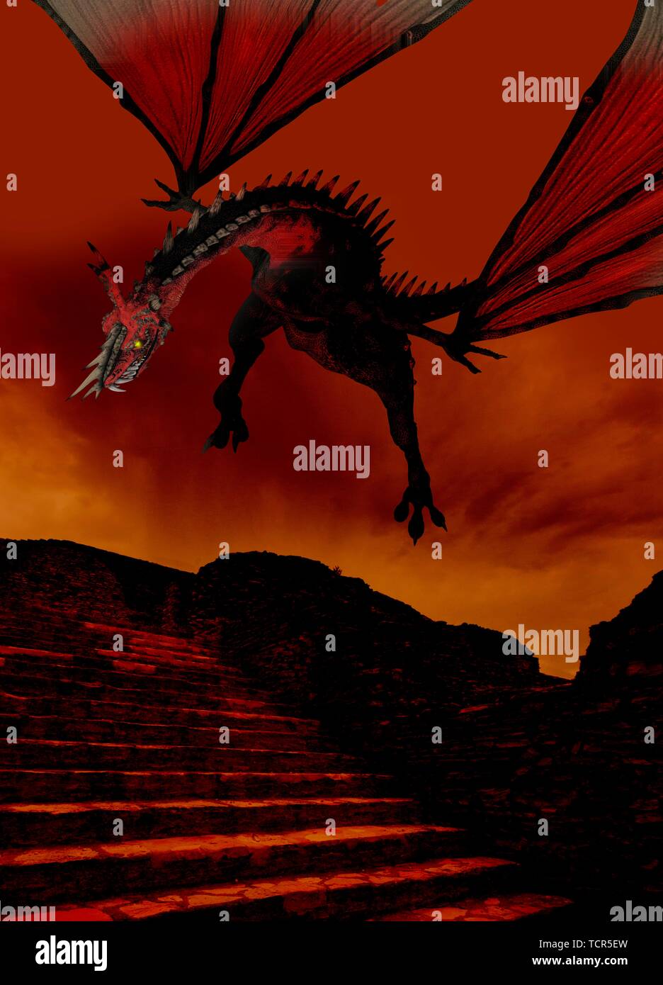 Mythical dragon illustration hi-res stock photography and images - Alamy