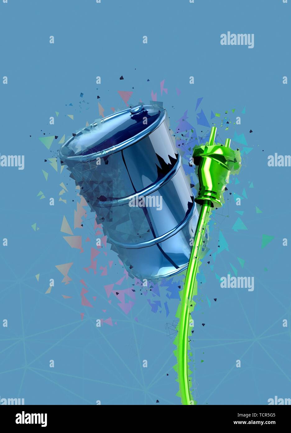Electricity and oil, illustration Stock Photo - Alamy