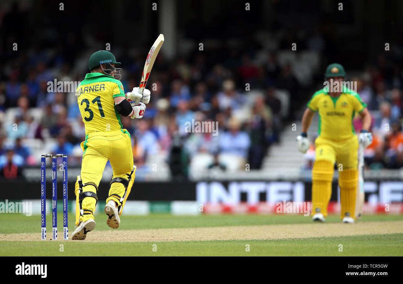 Australia's David Warner during the ICC cricket World Cup group stage ...
