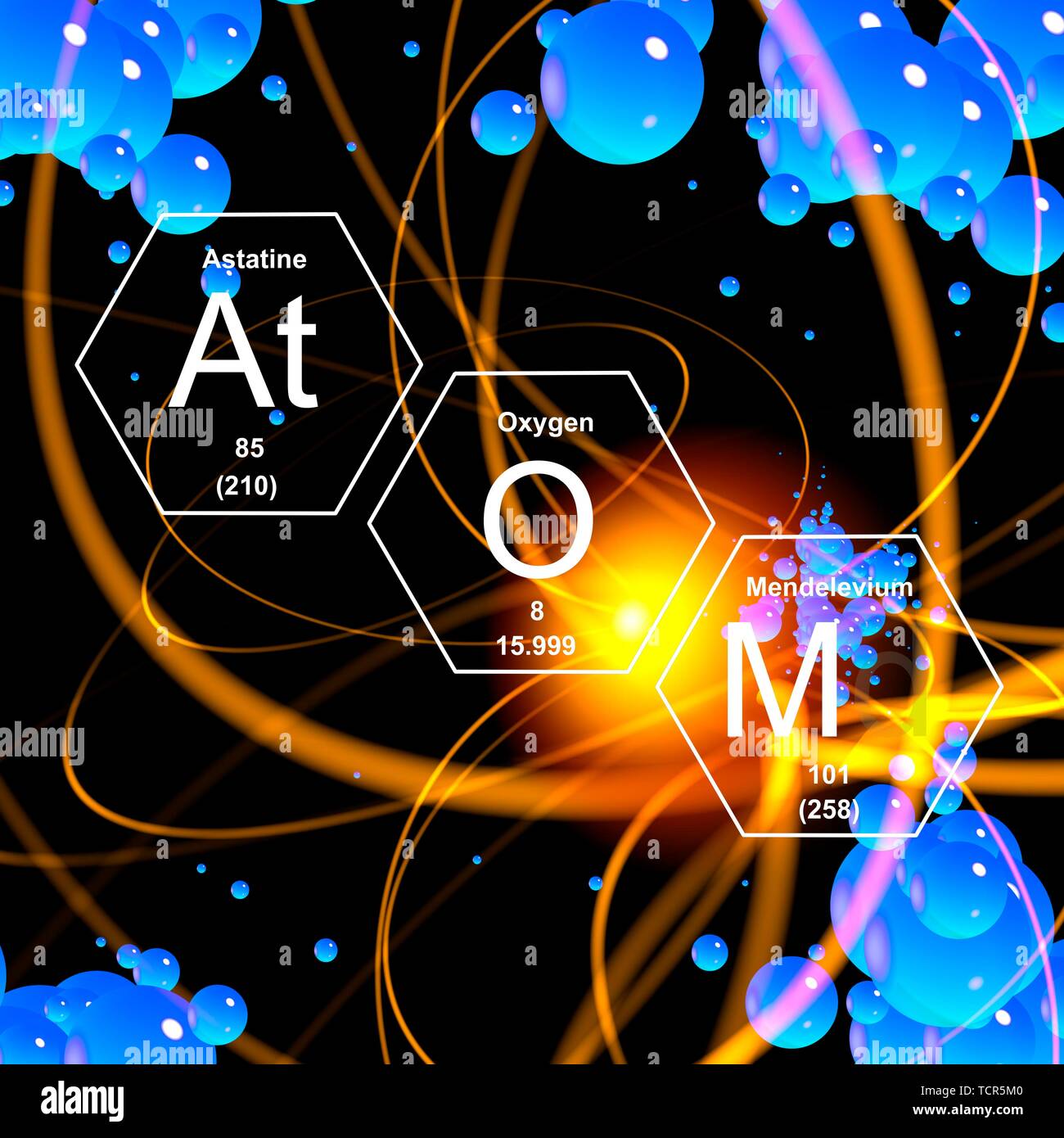 Chemical elements atom, illustration Stock Photo - Alamy