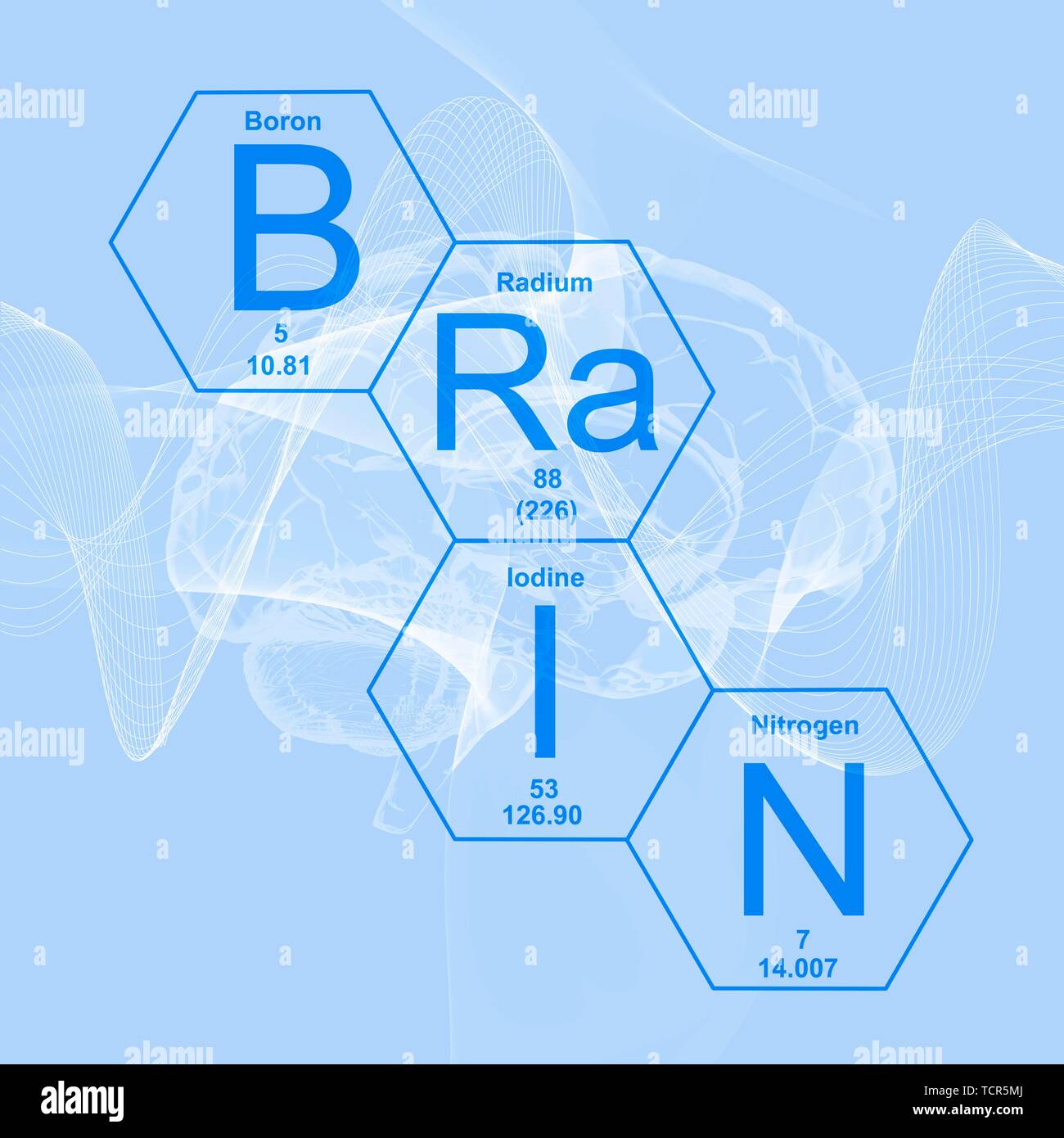 Chemical elements brain, illustration Stock Photo - Alamy