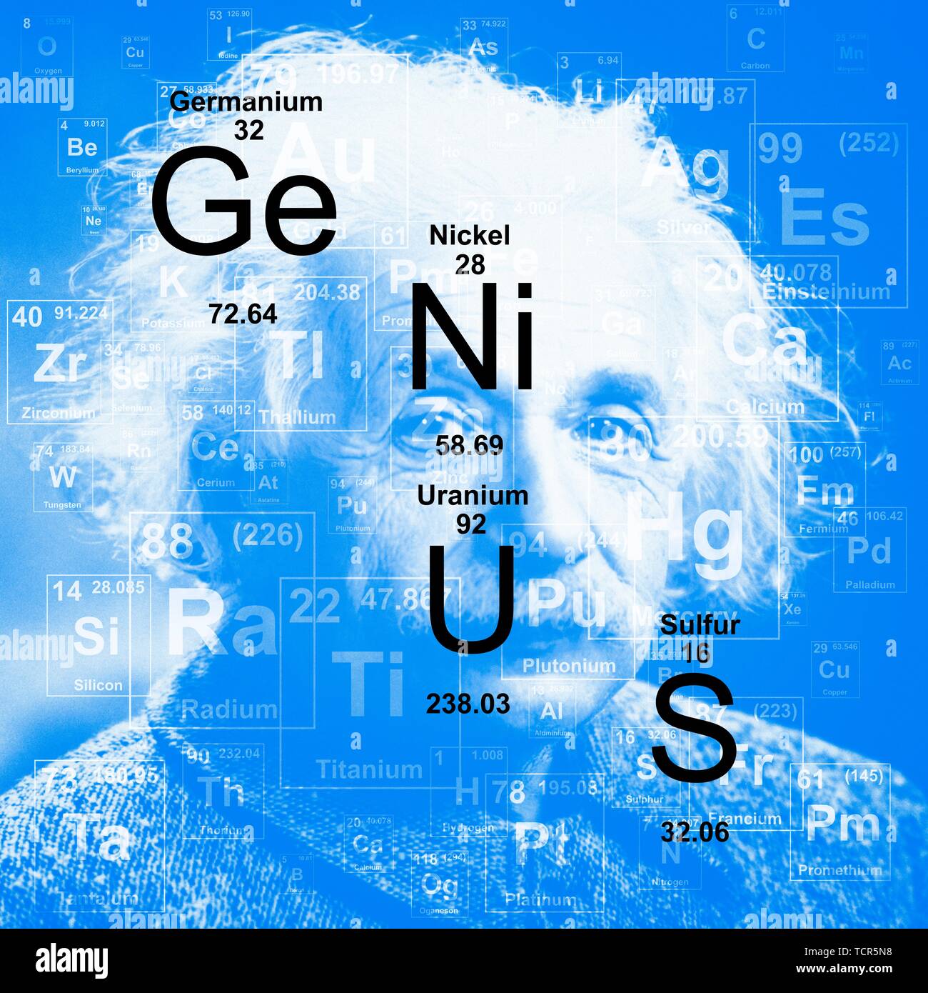 Chemical elements genius, illustration Stock Photo - Alamy