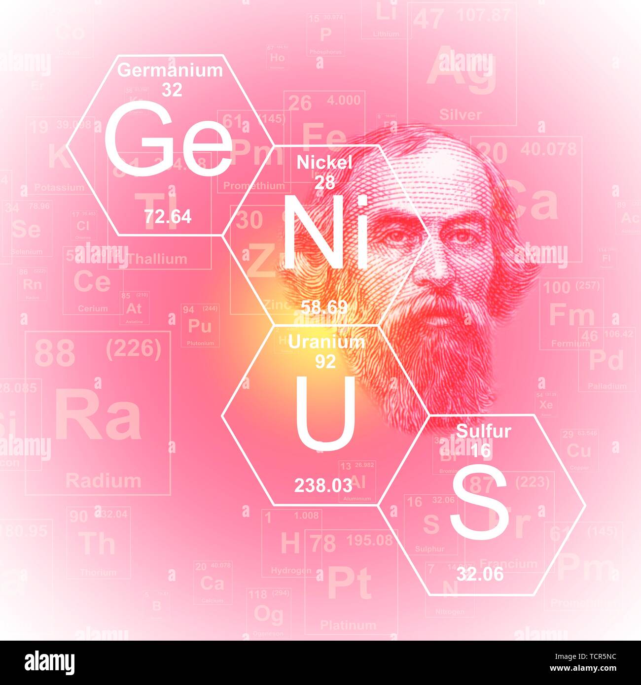 Chemical elements genius, illustration Stock Photo - Alamy