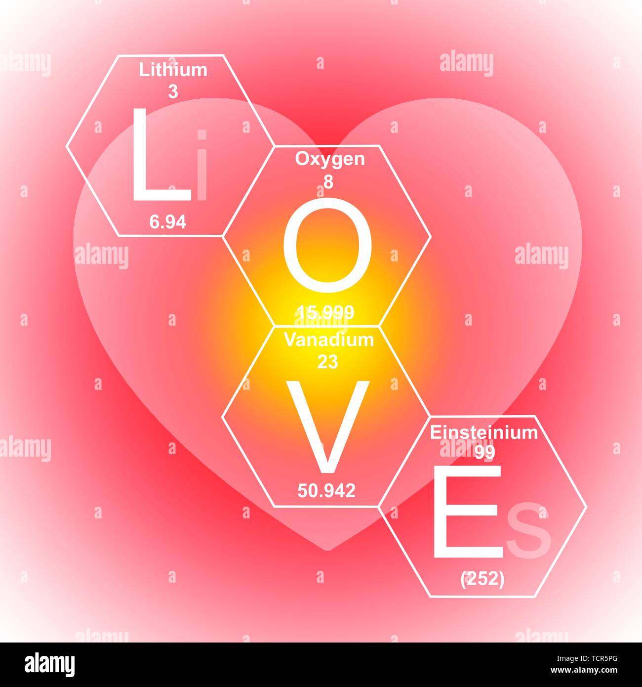 Chemical elements love, illustration Stock Photo - Alamy