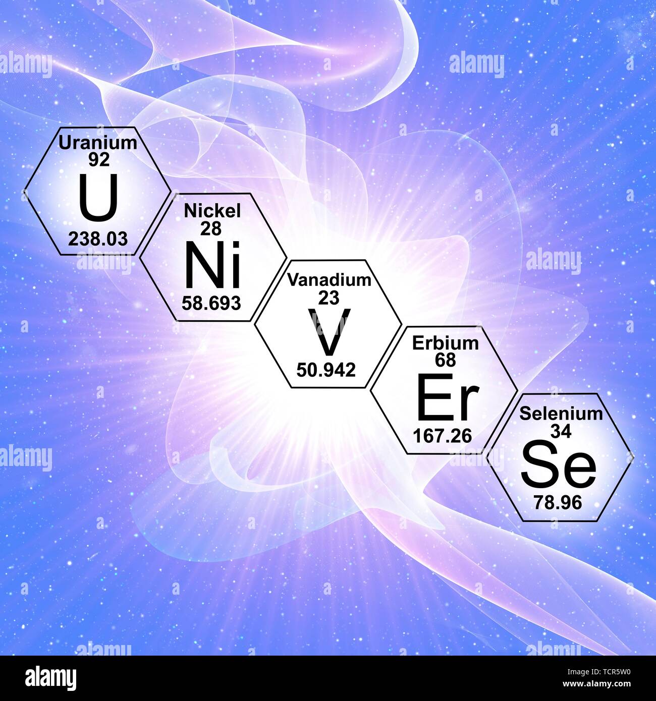 Chemical elements universe, illustration Stock Photo - Alamy