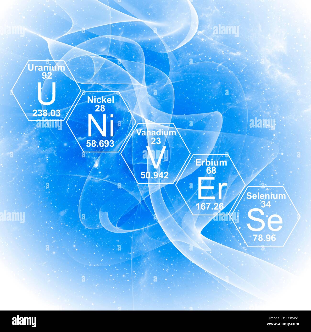 Chemical elements universe, illustration Stock Photo - Alamy