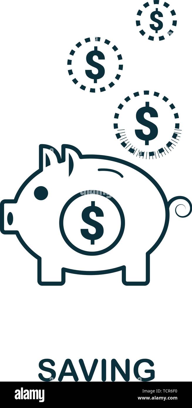 Saving outline icon. Thin line style icons from personal finance icon ...