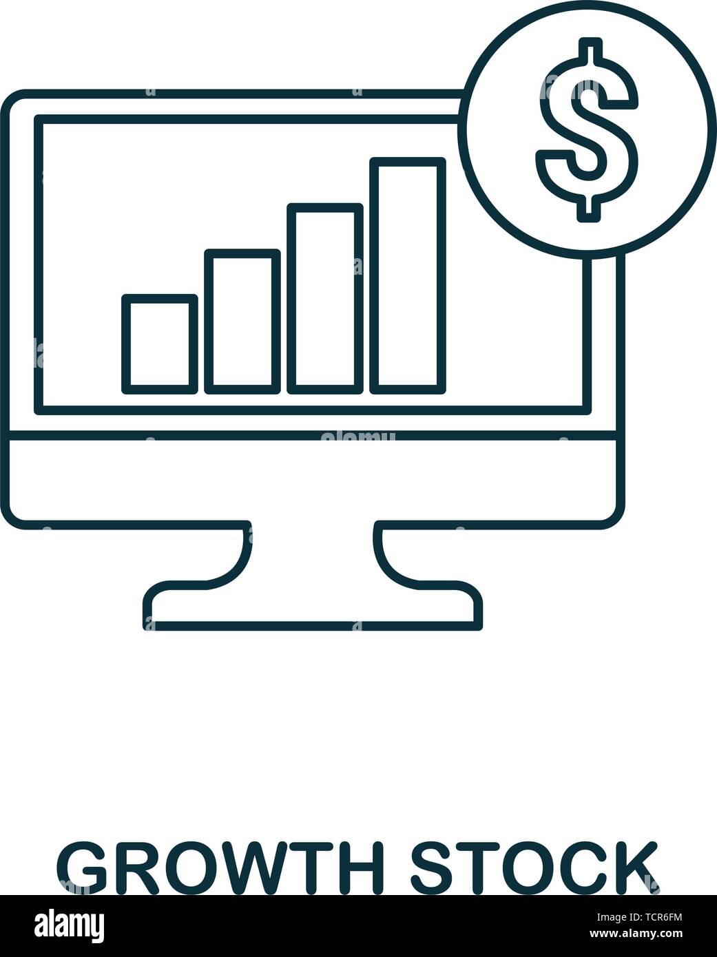 Growth Stock outline icon. Thin line style icons from personal finance ...