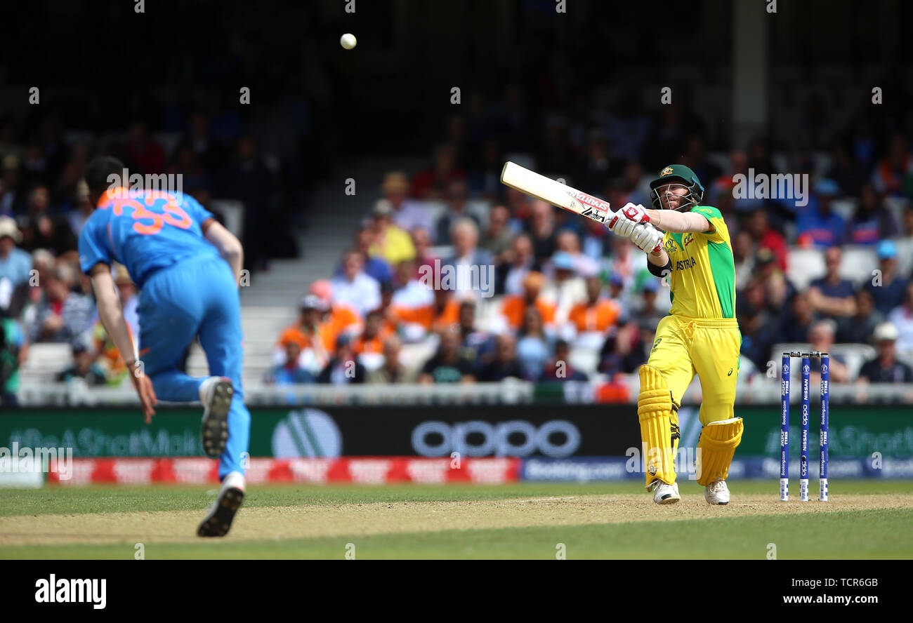 Australia's David Warner during the ICC Cricket World Cup group stage ...