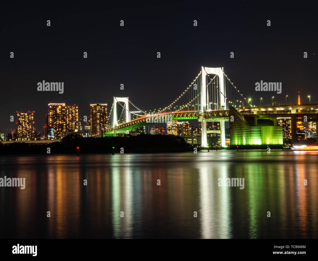 Sunset over the Rainbow Bridge in Tokyo Bay, Japan Stock Photo - Alamy
