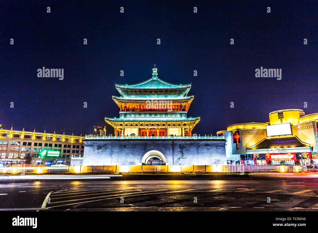 Bell tower in downtown xian hi-res stock photography and images - Alamy