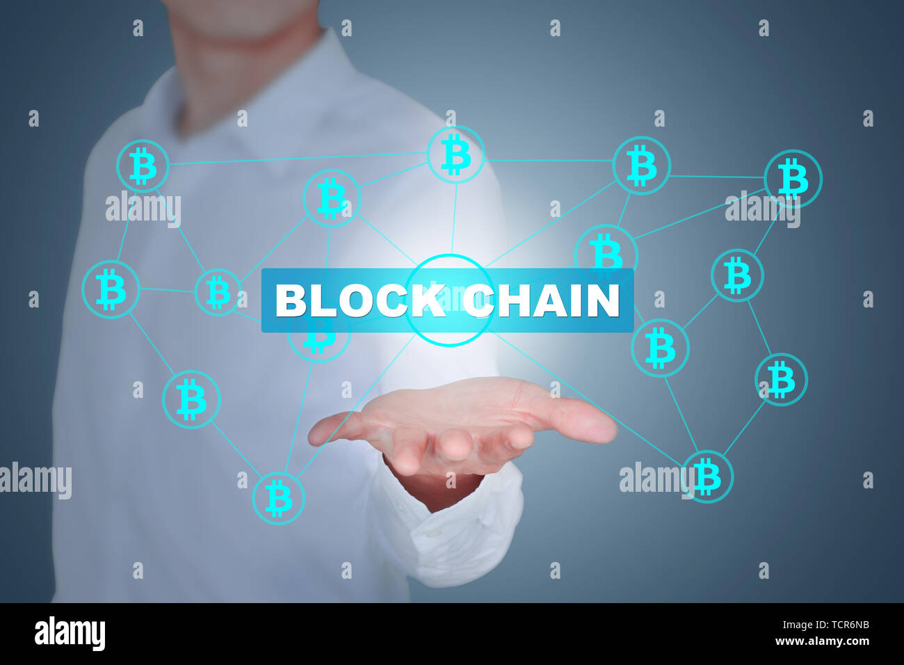 Blockchain Business Internet Network Concept Creative Map Stock Photo ...