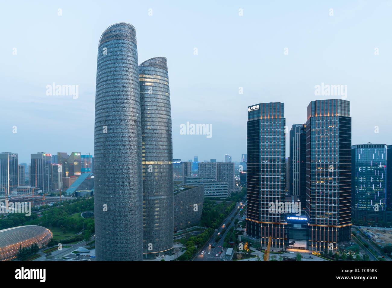 Chengdu City Twin Towers Stock Photo - Alamy