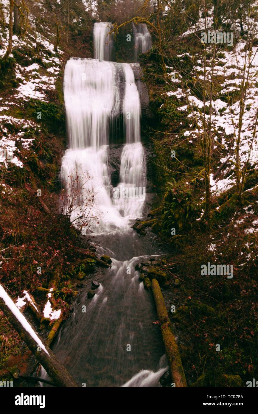 Beautiful waterfall in the woods Stock Photo - Alamy