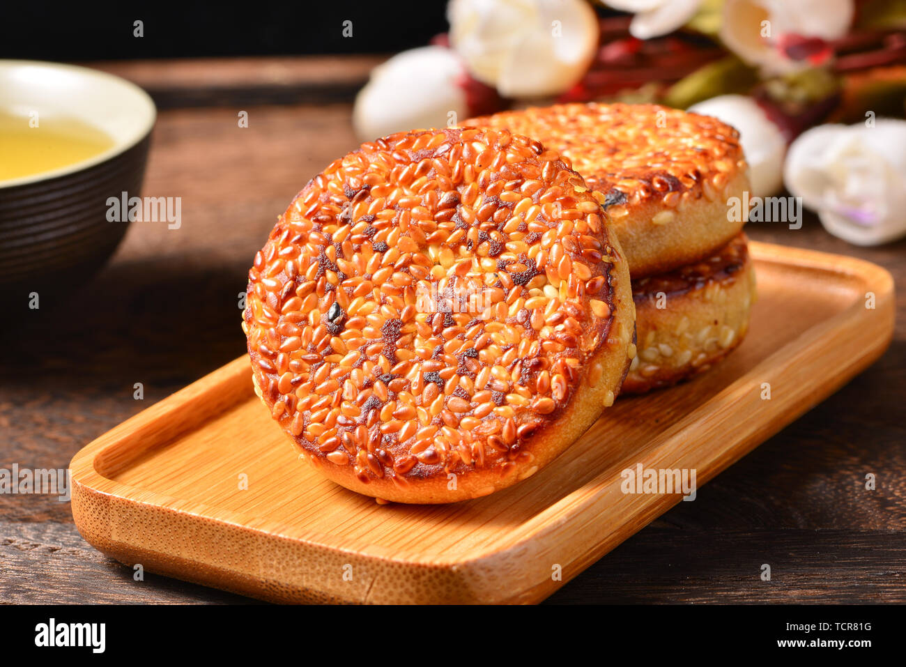 Traditional handmade sesame cakes Stock Photo - Alamy