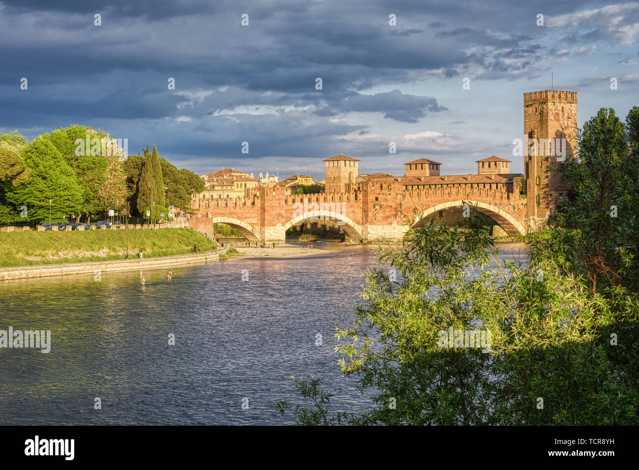 The Castelvecchio bridge, also known as the Scaliger bridge, is a ...
