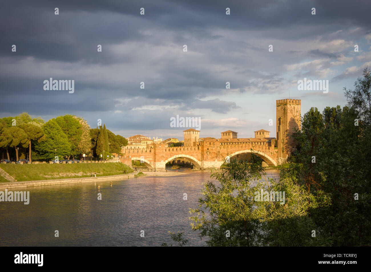 The Castelvecchio bridge, also known as the Scaliger bridge, is a ...