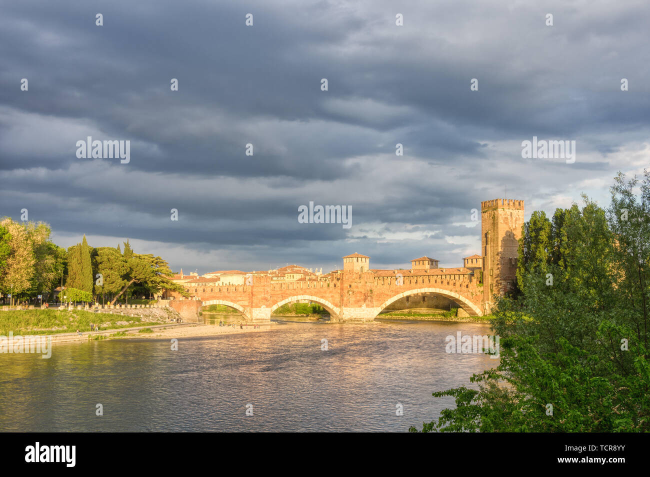 The Castelvecchio bridge, also known as the Scaliger bridge, is a ...