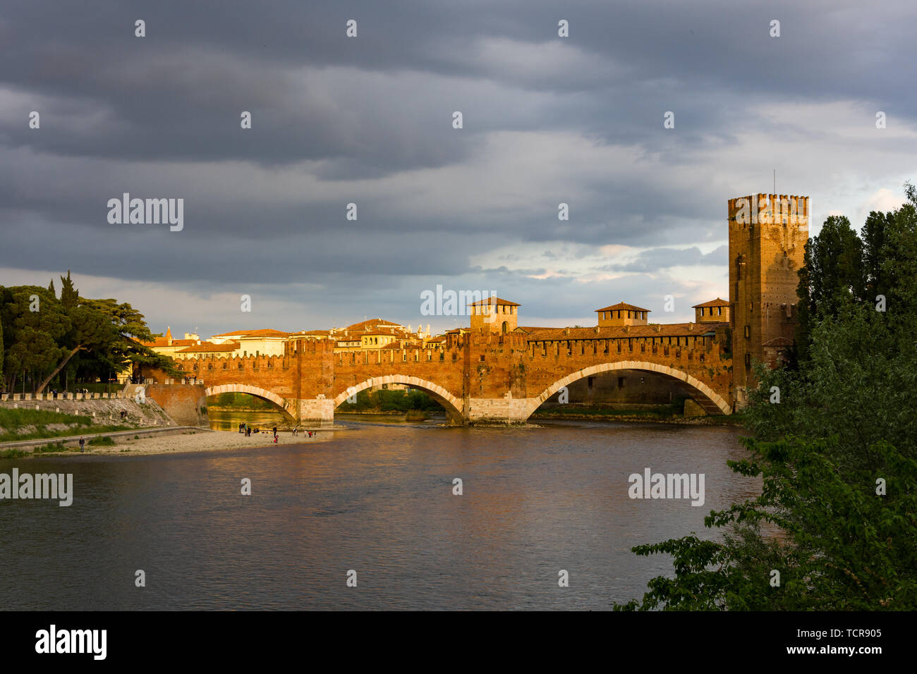 The Castelvecchio bridge, also known as the Scaliger bridge, is a ...