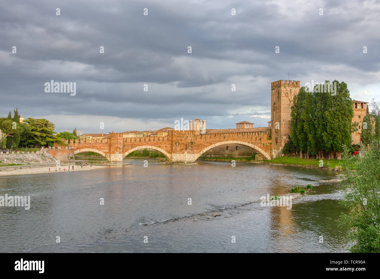 The Castelvecchio bridge, also known as the Scaliger bridge, is a ...