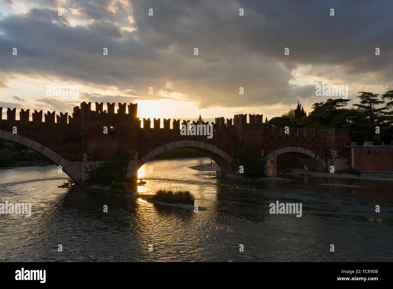 The Castelvecchio bridge, also known as the Scaliger bridge, is a ...