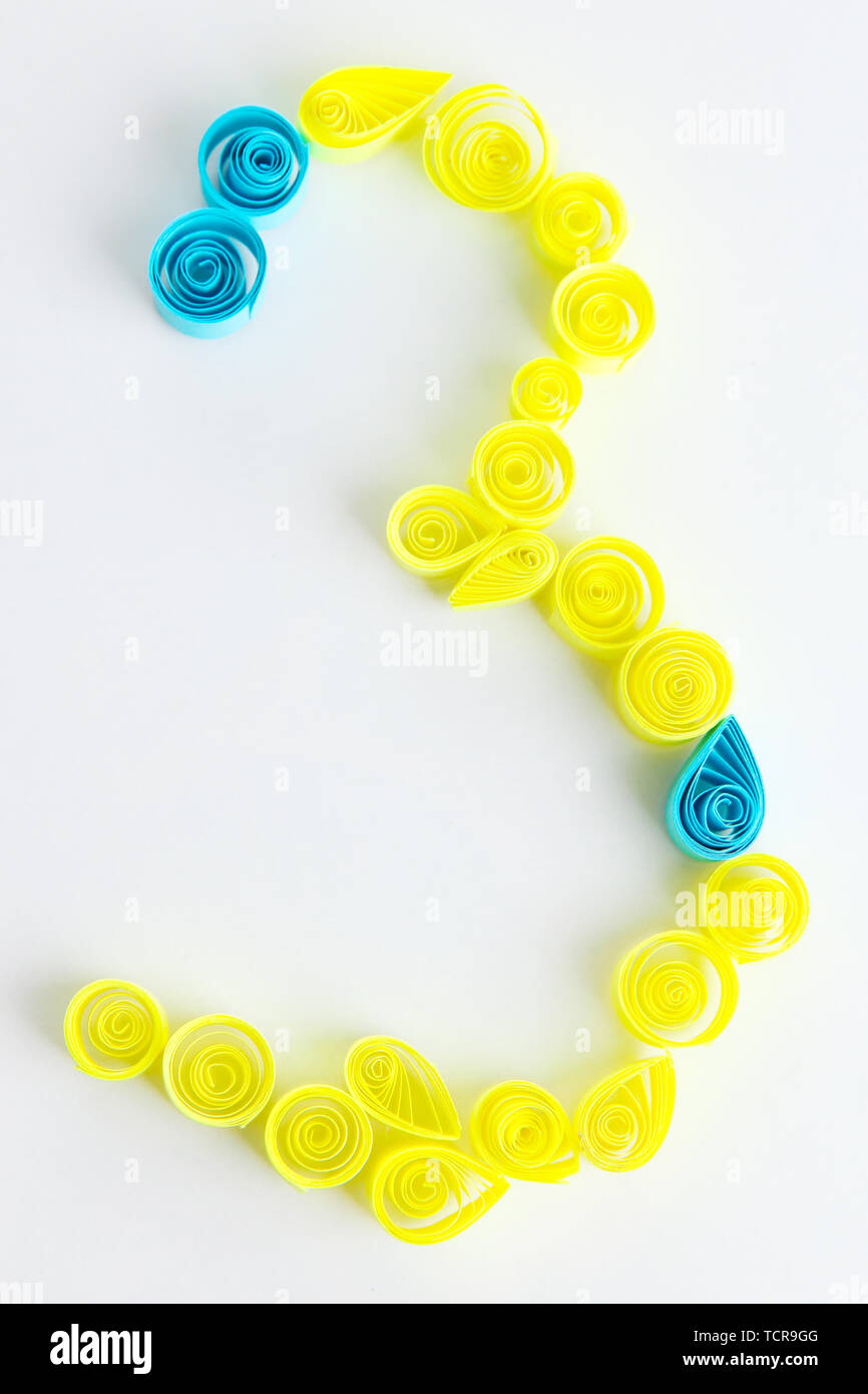 The digit 3 is made of quilling isolated on white Stock Photo - Alamy