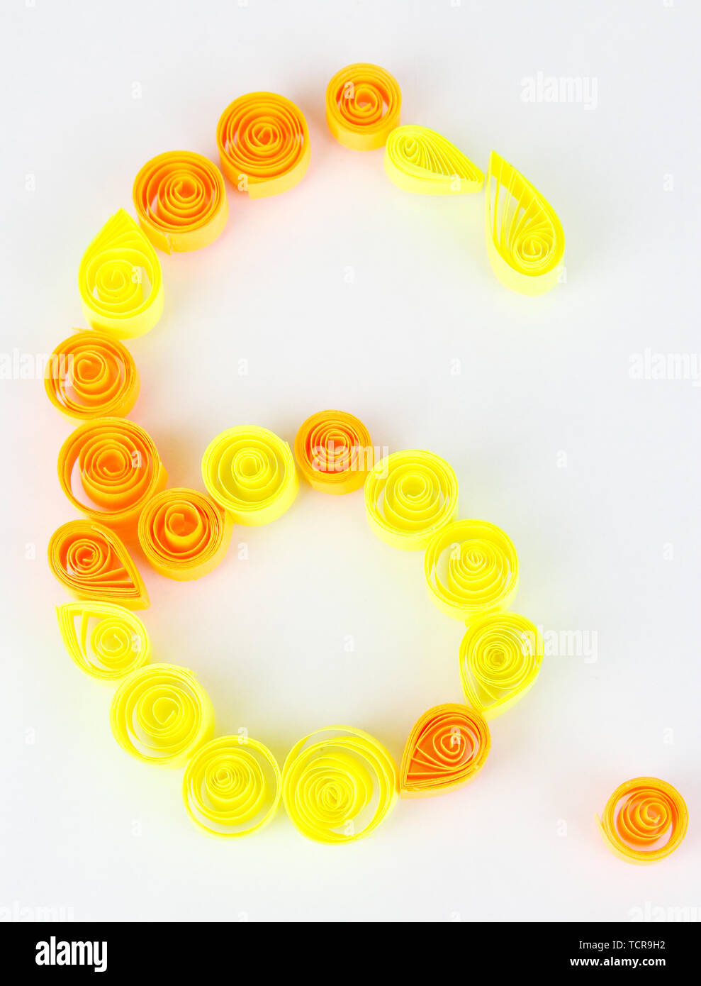 The digit 6 is made of quilling isolated on white Stock Photo - Alamy