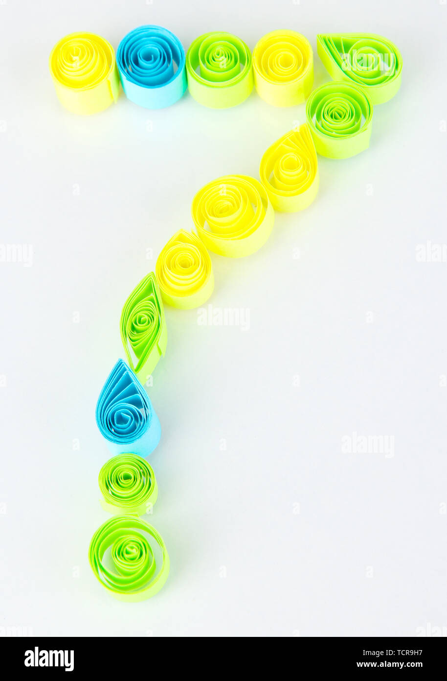 The digit 7 is made of quilling isolated on white Stock Photo - Alamy