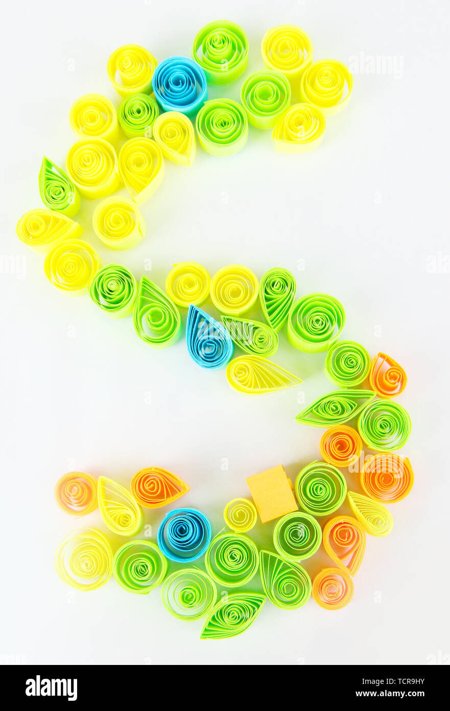 The letter S is made of quilling isolated on white Stock Photo - Alamy