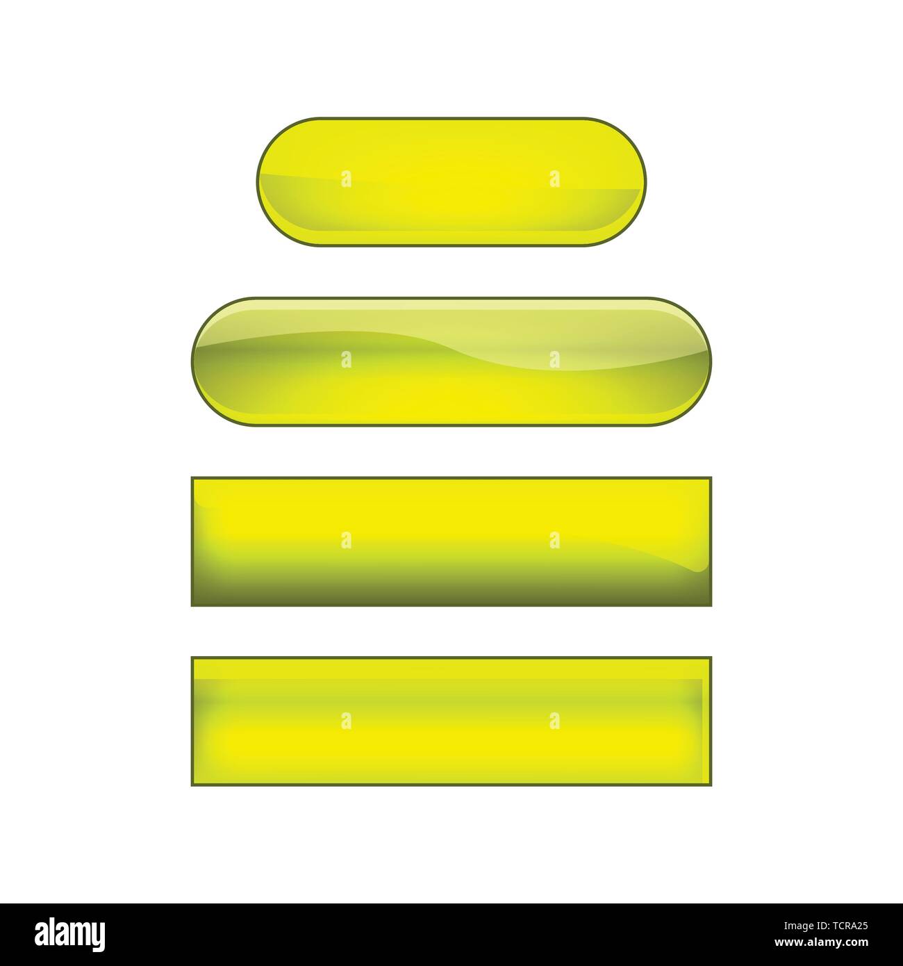 vector bright glossy web buttons set - green and yello Stock Vector ...