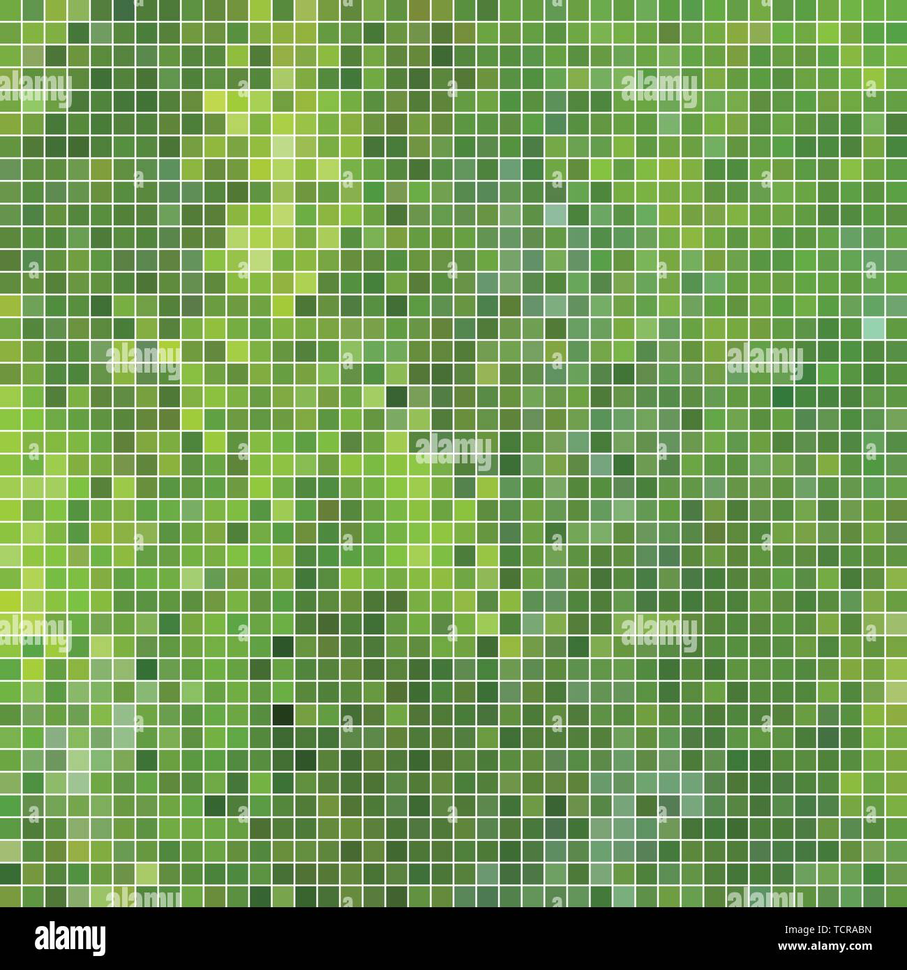 Abstract Vector Square Pixel Mosaic Background Green Stock Vector