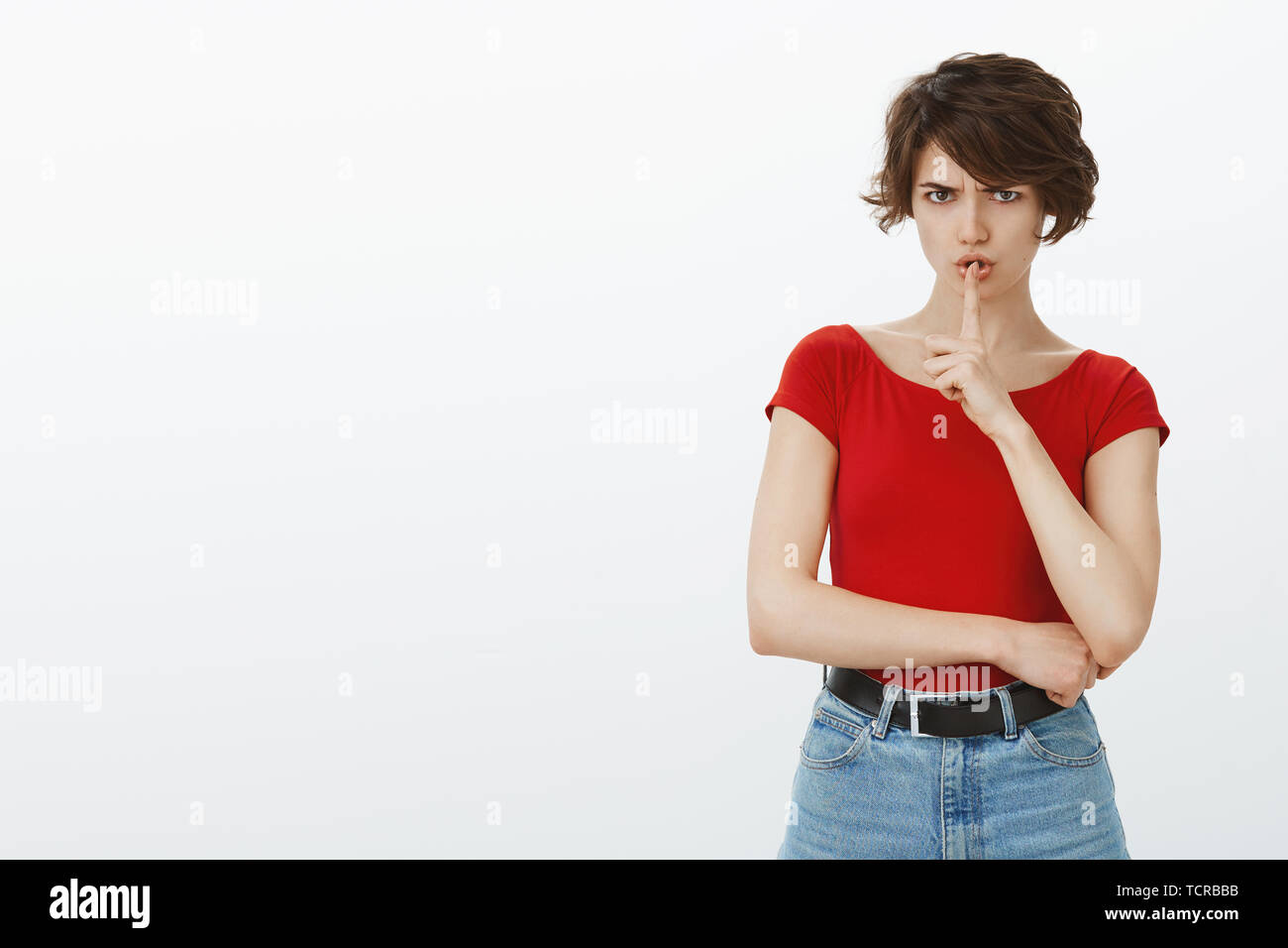 Shushing girl hi-res stock photography and images - Alamy