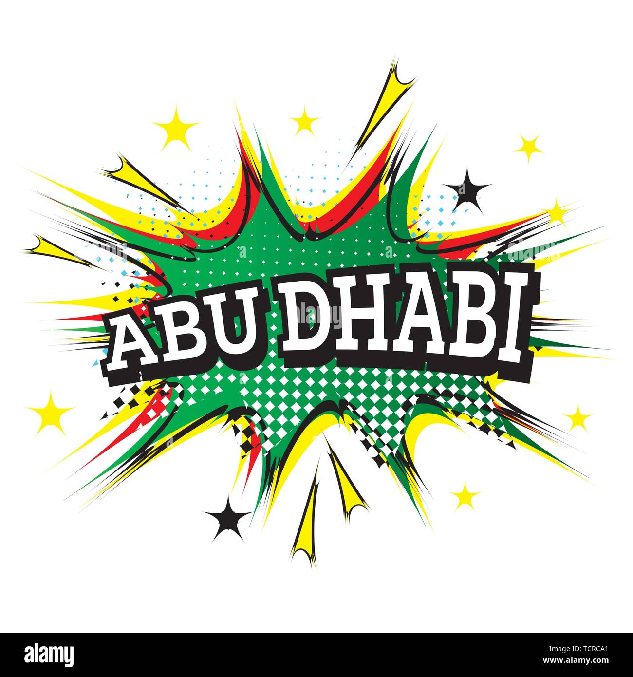Abu Dhabi Comic Text in Pop Art Style. Vector Illustration Stock Vector ...