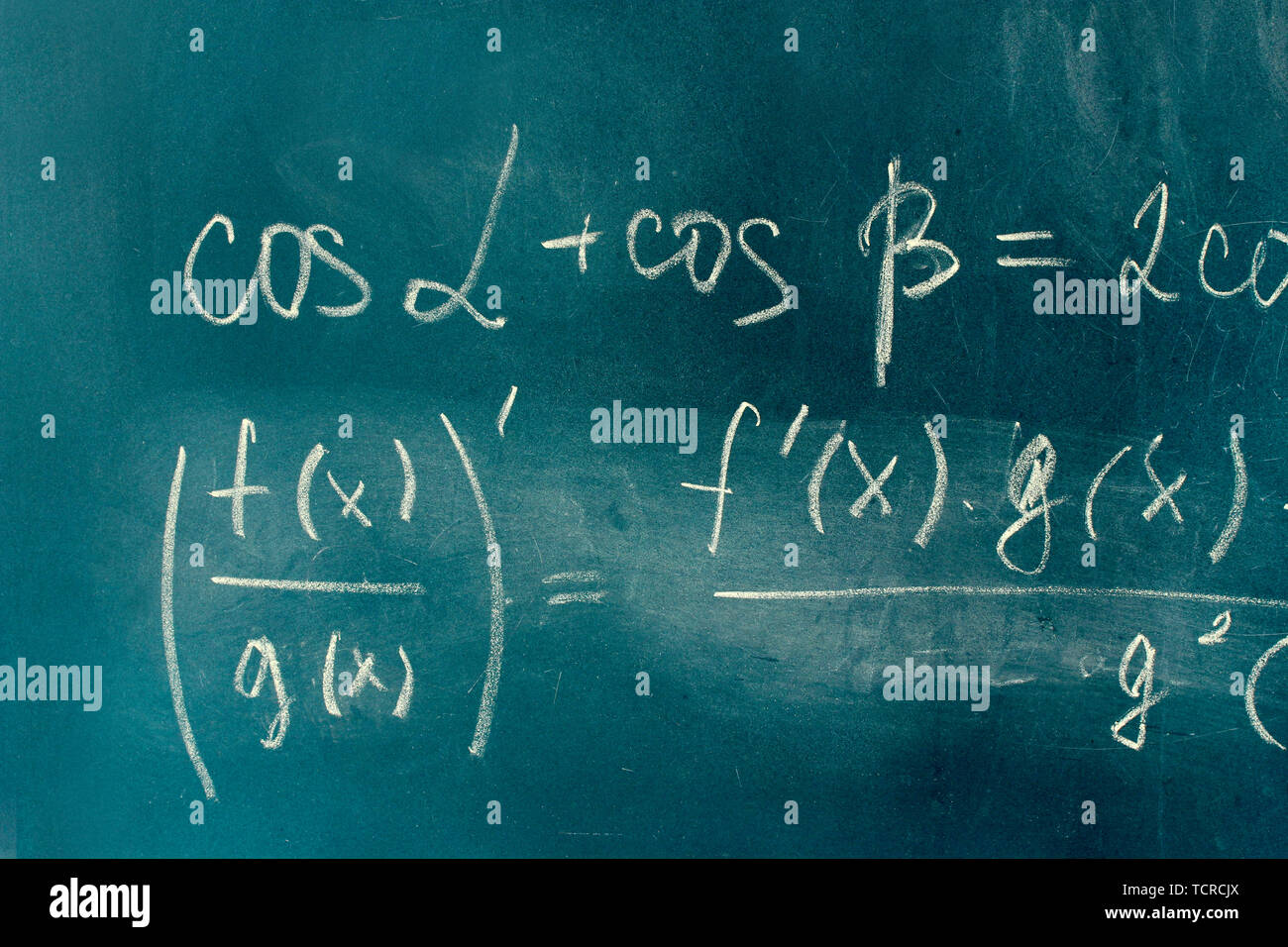Math formula written on blackboard with chalk Stock Photo - Alamy